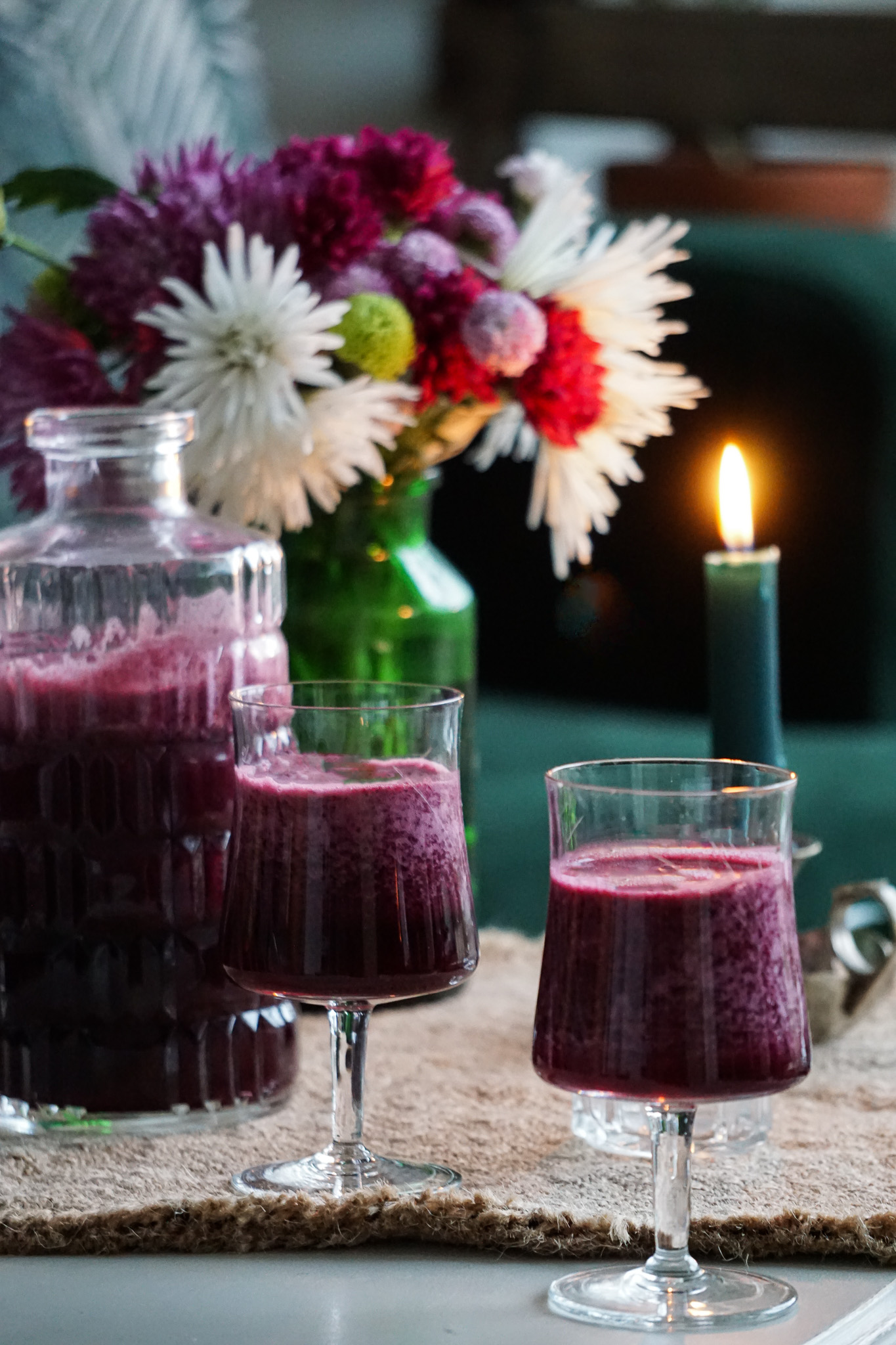 Jus maison et naturel aux raisins Muscat, gingembre et verveine ...